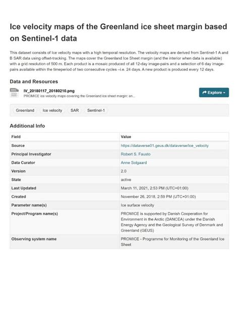 Dataset Page For The Geus Ice Velocity Map Download Scientific Diagram