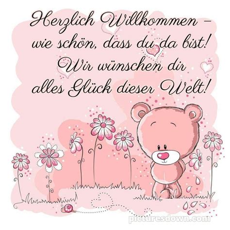 Herzlichen glückwunsch zur geburt eurer tochter Postkarte picturesdown