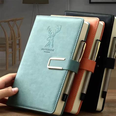 Binder Notebook Kaba Bear Deer Head A5 Thick Soft Leather Binder Big