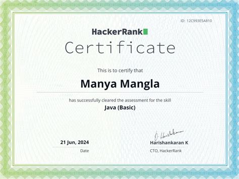 Manya Mangla On Linkedin Java Hackerrank Programming