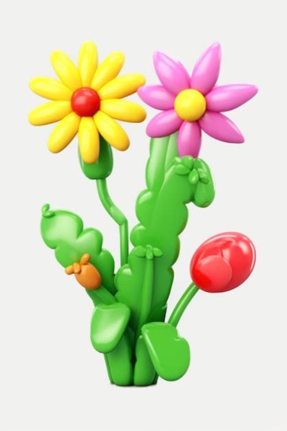 Premium Ai Image A Balloon Shaped Like A Flower With A Red Ball In