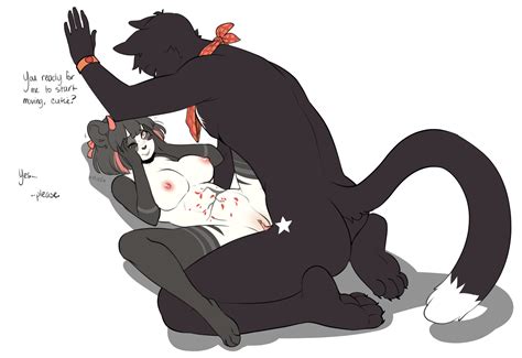 Rule Alpha Channel Anthro Bear Black Hair Blush Breasts Dialogue Dipstick Tail Domestic Cat