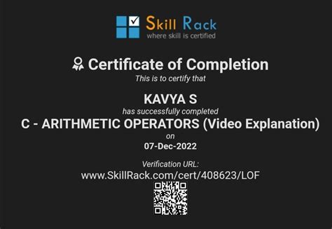 Kavya S On Linkedin C Arithmeticoperators Skillrack