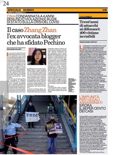 Il Caso Zhang Zhan Larticolo Sul Dubbio Firmato Avv Giovanni Villari