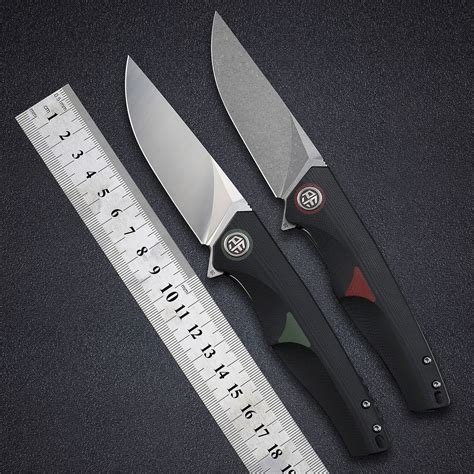 Pf848 석화 된 물고기 D2 강철 접는 나이프 G10 손잡이 야외 캠핑 다이빙 낚시 Edc 도구 사냥 칼칼