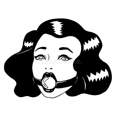 Attractive Elegant Vintage Bdsm Girl With Ball Gag Bondage Girl Stock