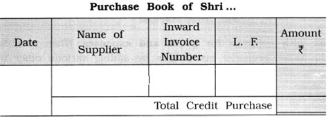 explain the purchase book and types of purchase book with example