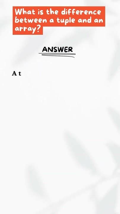 What Is The Difference Between A Tuple And An Array In Typescript Shorts Ytshorts