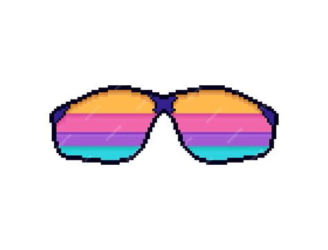 Premium Vector Pixel Art Glasses For A Summer Vacation