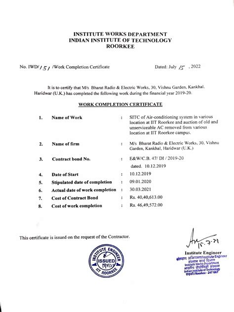 Work Completion Pdf