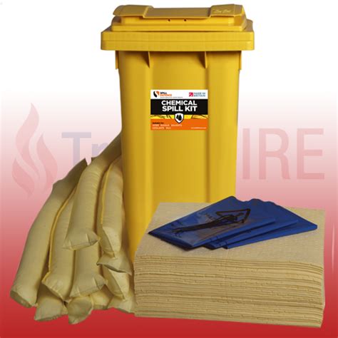 Spill Defence 240l Spill Kit In 2 Wheeled Bin Industrial Spill Control