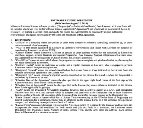 Software License Template