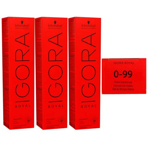 Schwarzkopf Igora Royal 3 X 60 Ml 0 99 Violett Set