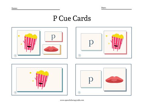 P Cue Cards Speech Therapy Talk Membership