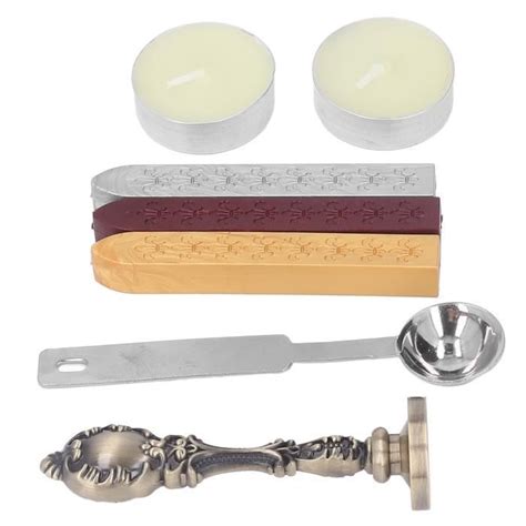 Qiilu kit de sceau de cire Kit de tampons de cire style rétro opération