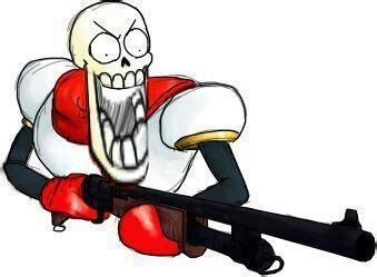 Papyrus With A Shot Gun Wiki Undertale Amino