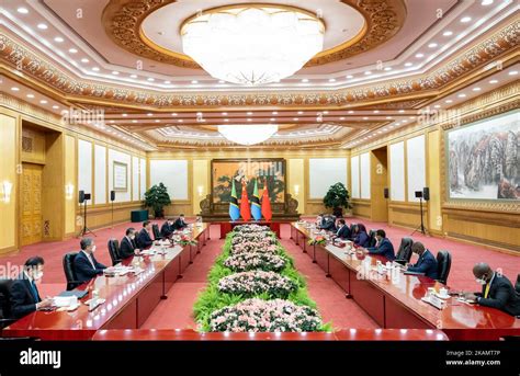 Beijing China Rd Nov Chinese President Xi Jinping Holds Talks With Visiting Tanzanian