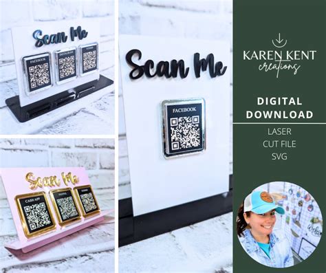 Qr Code Sign Svg Social Media Sign Svg 1 To 3 Qr Code Sign Svg Glowforge Project Laser