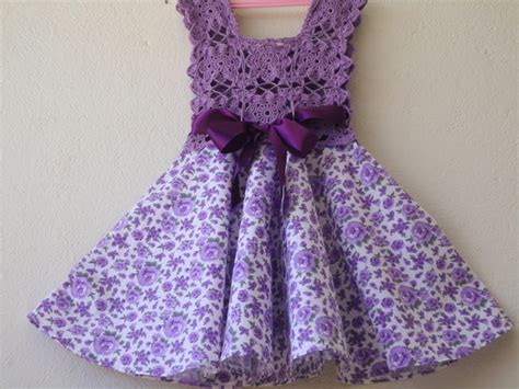 Vestido Infantil De Tecido Com Crochê Elo7 Produtos Especiais