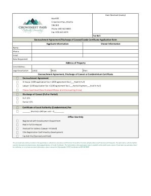 Fillable Online Encroachment And Caveat Discharge Tracking Form Xlsx