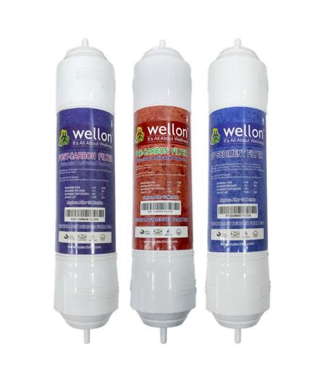 Wellon Korean Stem Type Carbon Inline Filter Cartridge Set For Ro System Push Fit Inline