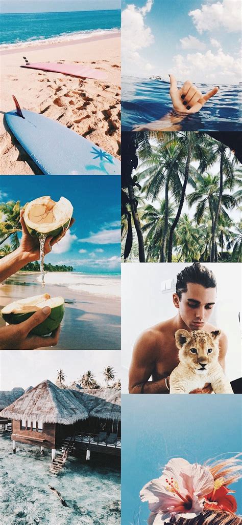 Aesthetic Beach Collage Wallpapers Wallpaper Cave