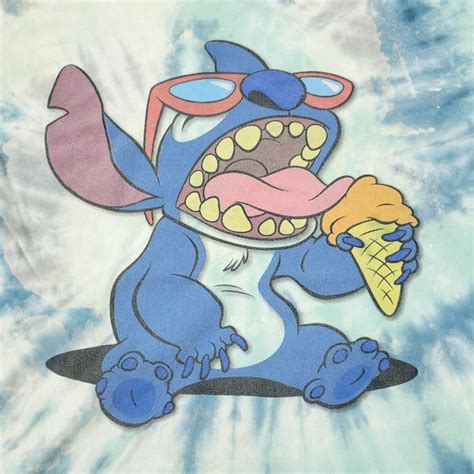 Disney Disney Shirt Mens Medium Blue Lilo And Stitch Tie Dye Graphic