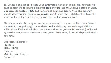 A Create A Php Script To Store Your Favorite Chegg Com