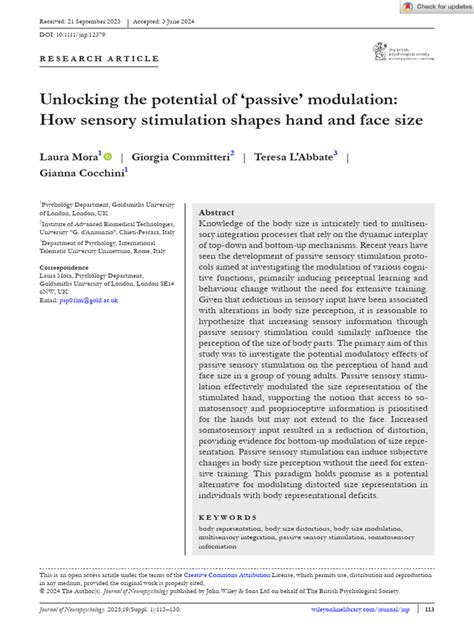 Unlocking The Potential Of Passive Modulation How Sensory Stimulation Shapes Pdf Perception