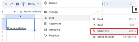 How To Underline On Google Sheets