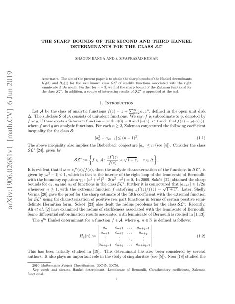 Pdf The Sharp Bounds Of The Second And Third Hankel Determinants For