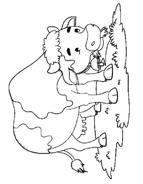 Cow Eating Grass Coloring Pages Dairy Color Farm Netart Getdrawings
