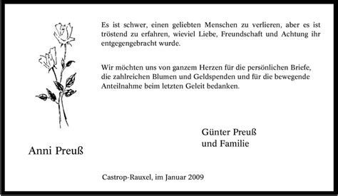 Traueranzeigen von Anni Preuß Trauer in NRW de