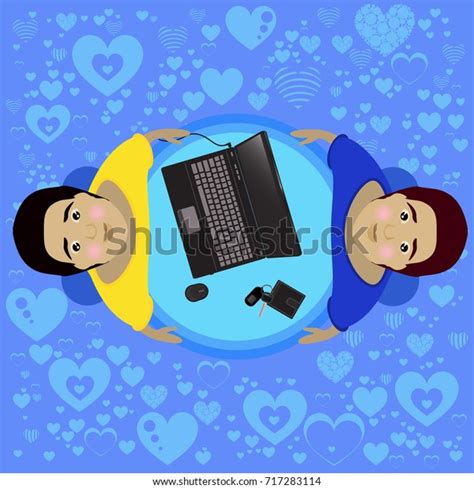 Sex Minority Concept Gay Computer Table Stock Vector Royalty Free Shutterstock
