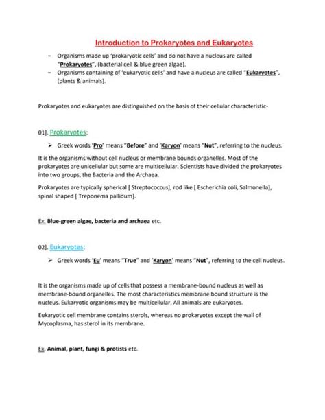 Introduction To Prokaryotes And Eukaryotes Pdf