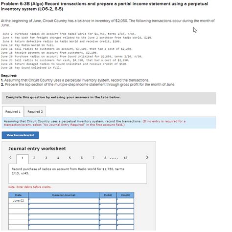 Solved Problem 6 3b Algo ﻿record Transactions And Prepare