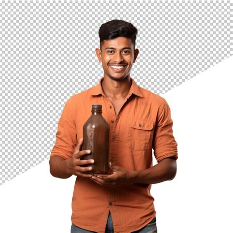 Premium Psd A Man Holding A Bottle Of Beer With A White Background