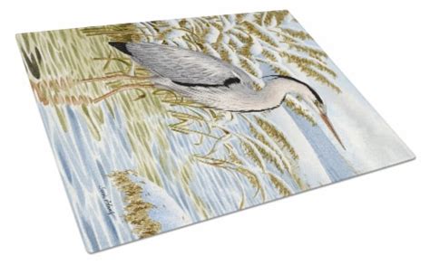 Carolines Treasures Asa2058lcb Blue Heron In The Water Glass Cutting