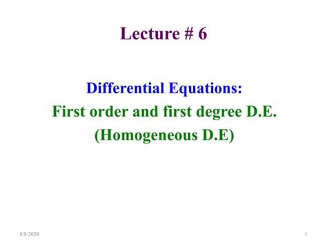 Homogeneous Equation All Math Solved Ppt