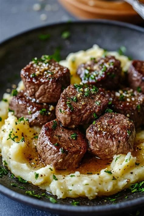 Garlic Butter Steak Bites And Mash Quick Homemade Recipes
