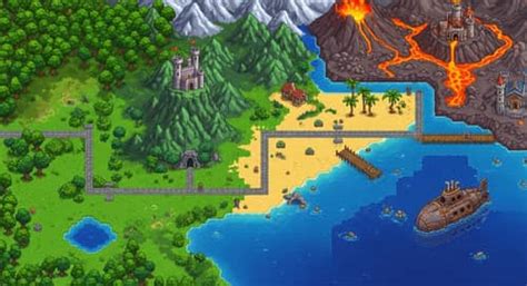 Pixel Art Adventure Map Top Down Pixel Image Design Ai Art Generator Easy Peasyai