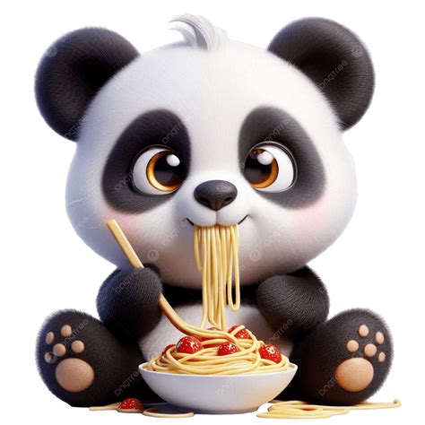 Lindo Panda Comiendo Espaguetis Png Dibujos Panda Lindo Espaguetis