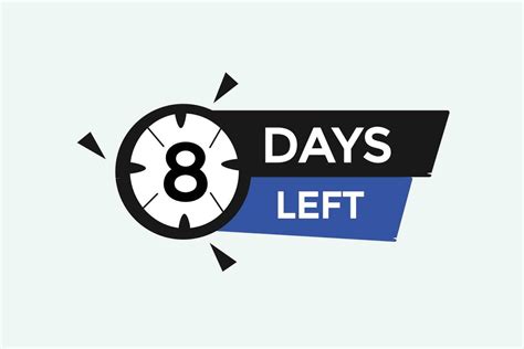 8 Days Left Countdown Template 8 Day Countdown Left Banner Label