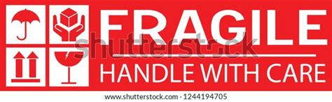 Sticker Fragile Handle Care This Way Stock Vector Royalty Free 1244194705 Shutterstock