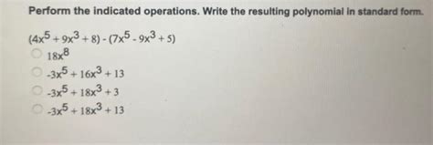 solved perform the indicated operations write the resulting