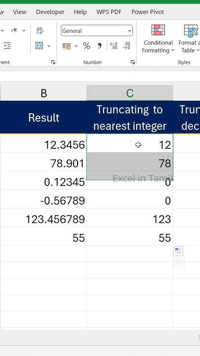 Trunc Function In Excel In Tamil Youtube