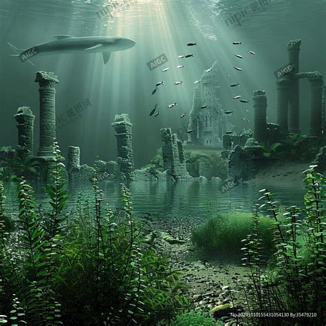 Ai创作图海底城市 古生代海底世界 海底地形 水下城市 海底文明 创意水下空间 海底仿真场景 水下之城 海底广告设计 水族箱场景设计 远古海底世界 海底建筑 梦幻水底世界 史前海底 深海海底