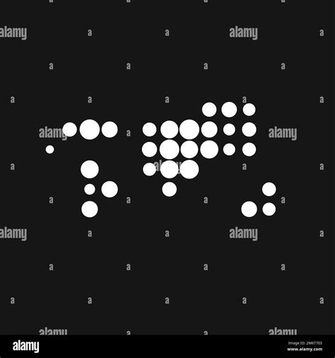 World Map Silhouette Pixelated Generative Pattern Illustration Stock