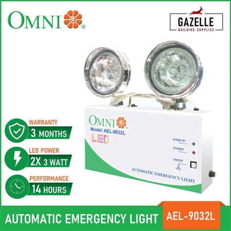 Omni Automatic Emergency Light AEL 9032L Shopee Philippines
