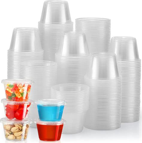 Vitever 120 Sets 4 Oz Portion Cups With Lids Small Plastic